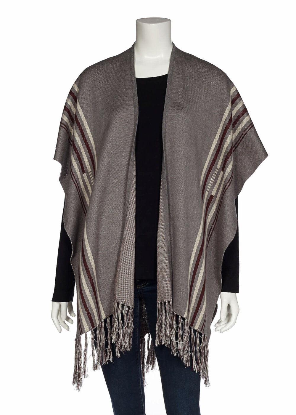 Cape with Fringe and Leaf Design - DKR & Company Apparel / Clothes Out ...