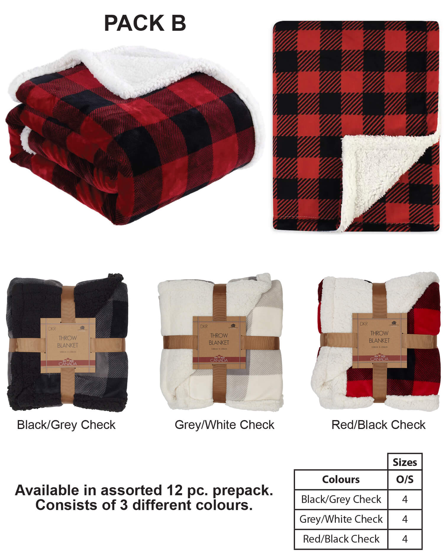 Buffalo Check Throw Blanket - DKR & Company Apparel / Clothes Out Trading