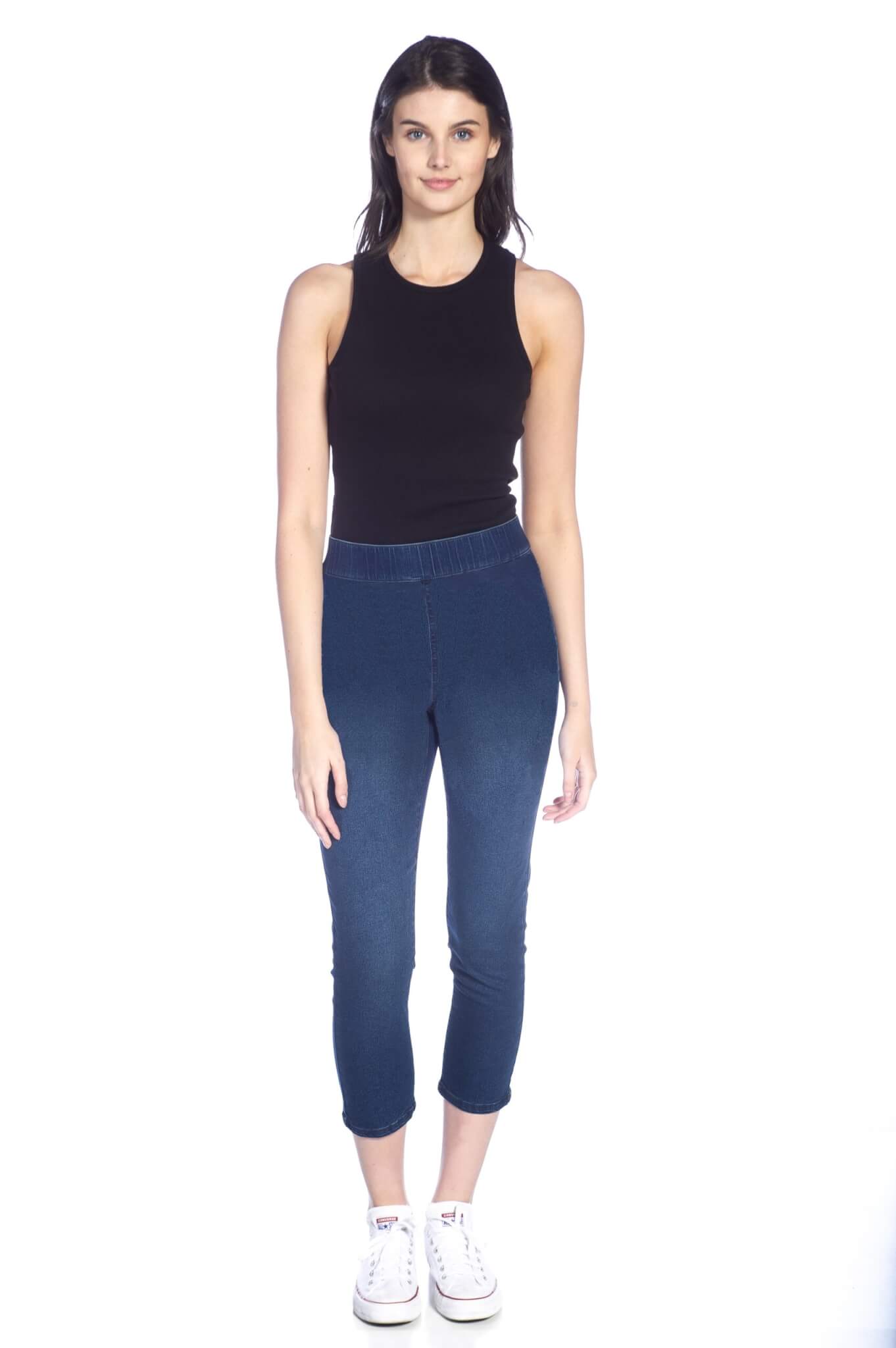 Stretch Denim Pull-On Capri with Tummy Tuck Control - DKR & Company ...