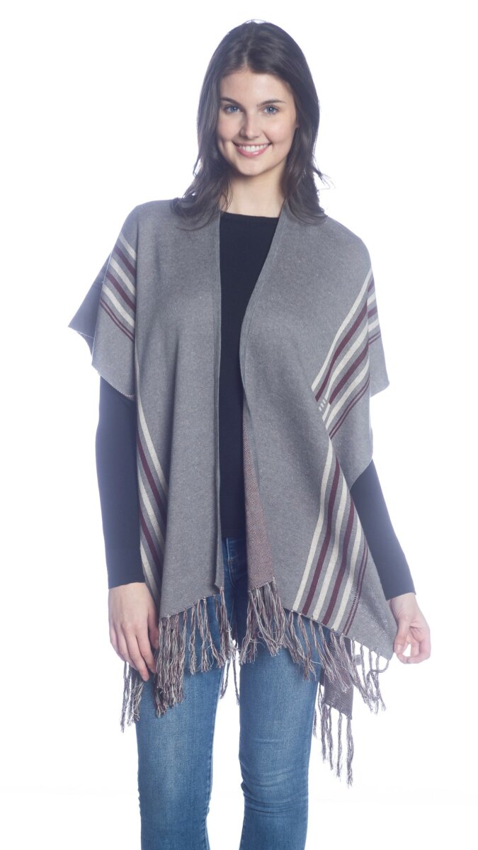 Cape with Fringe and Leaf Design - DKR & Company Apparel / Clothes Out ...
