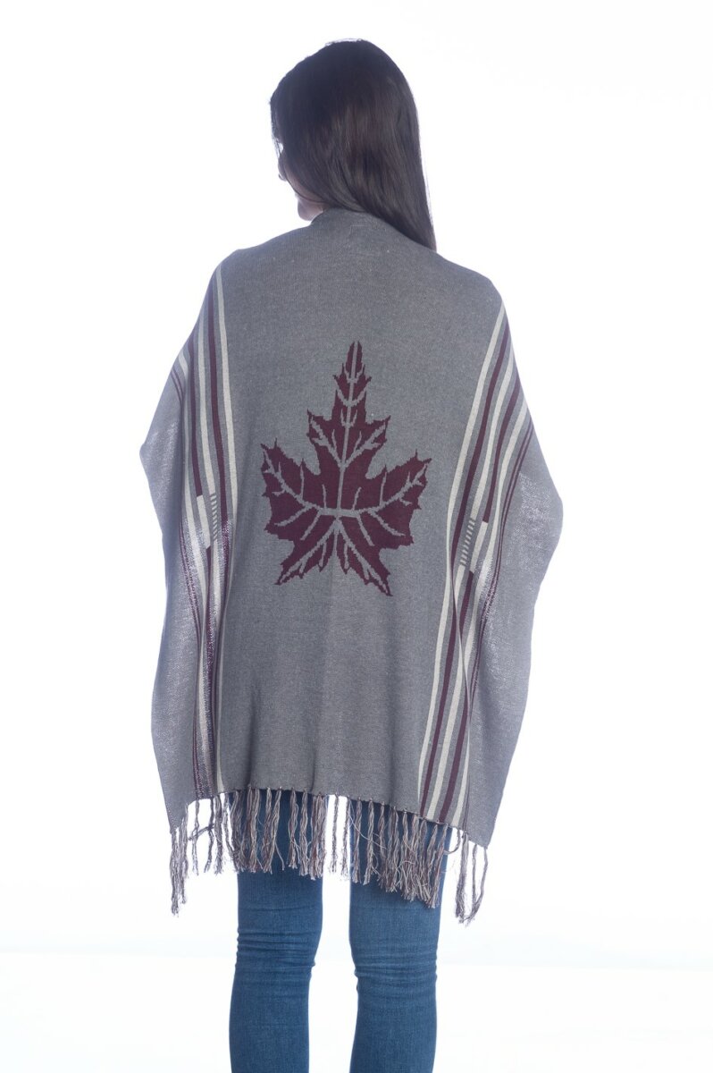 Cape with Fringe and Leaf Design - DKR & Company Apparel / Clothes Out ...