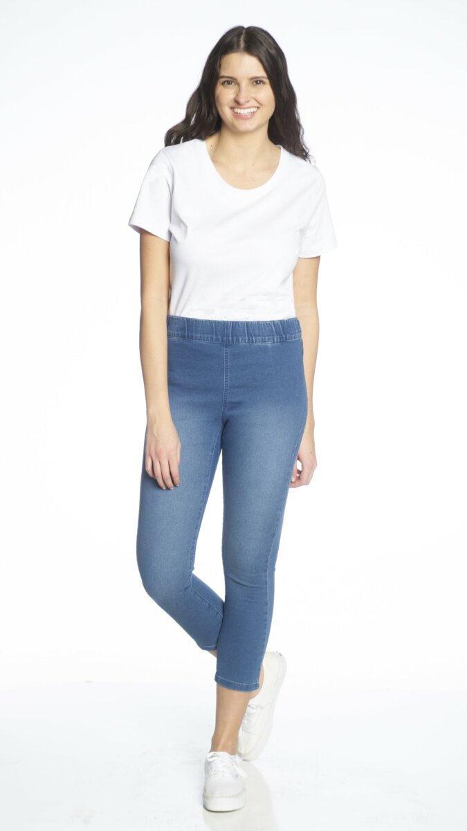 Stretch Denim Pull-On Capri with Tummy Tuck Control - DKR & Company ...