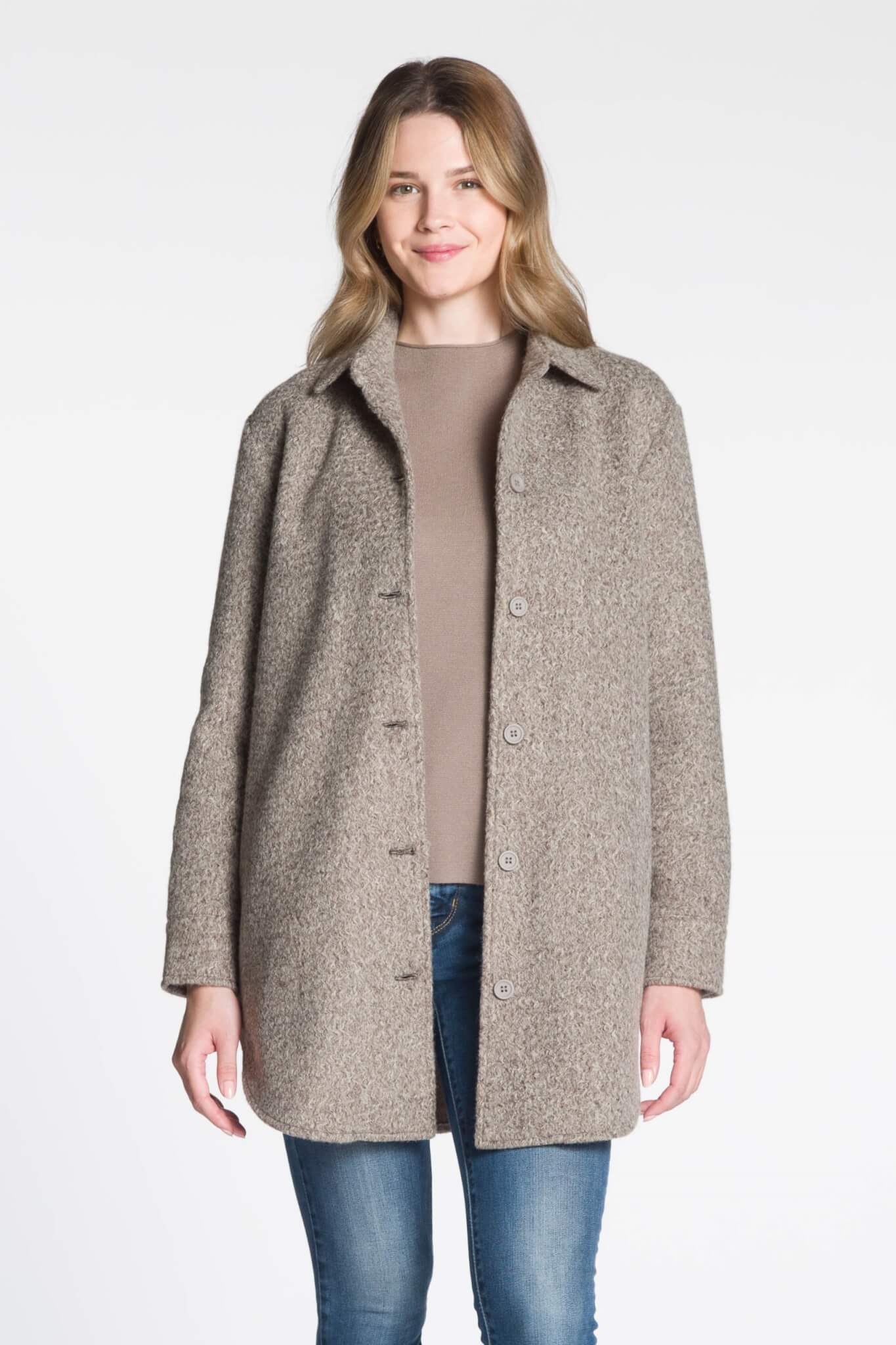 Long Sleeve Button Front Jacket with Side Seam Pockets - DKR & Company ...